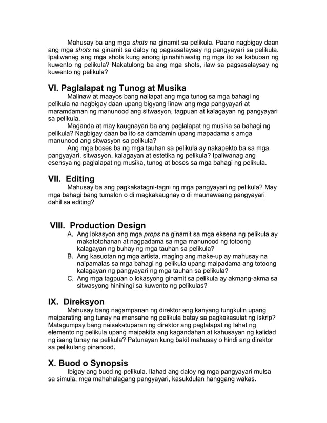 Suring pelikula format | DOC