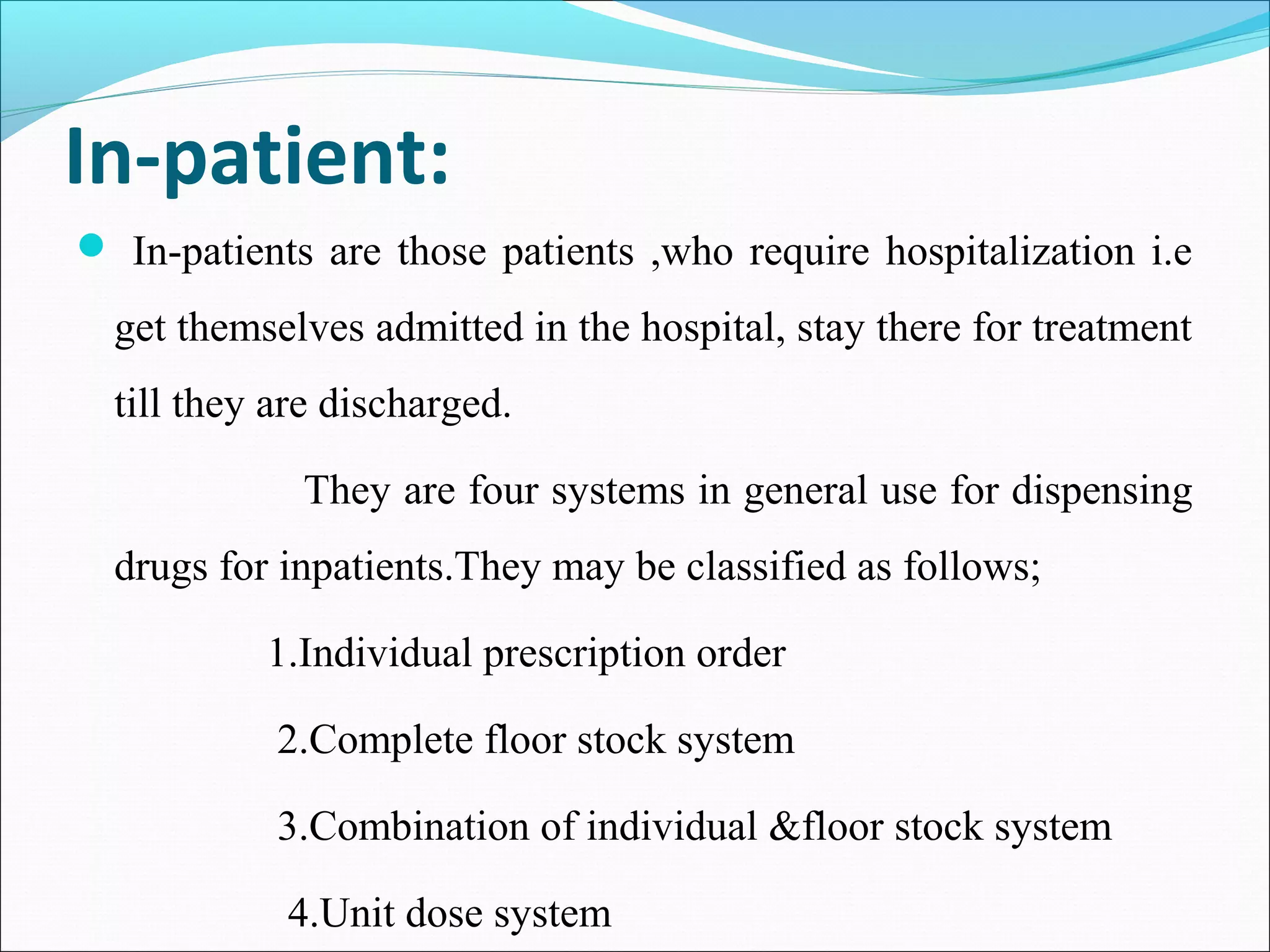 Drug distribution in hospital pharmacy | PPT