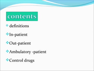 Drug distribution in hospital pharmacy | PPT