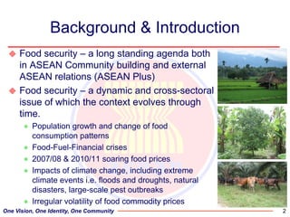 Monitoring key indicators across countries for food security in Asia ...