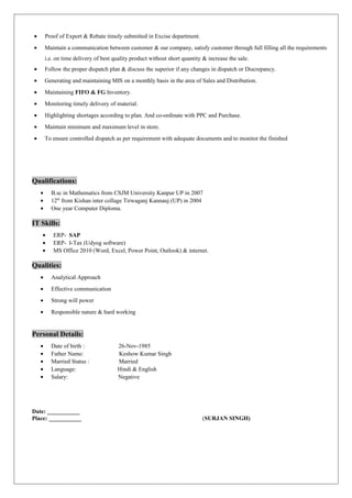 Surjan singh cv indirect taxation | DOC