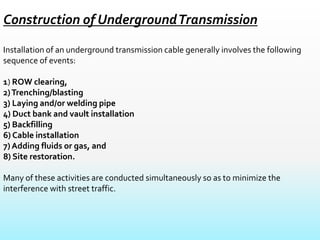 under ground transmission line | PPTX