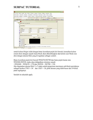 Surpac block model | DOC