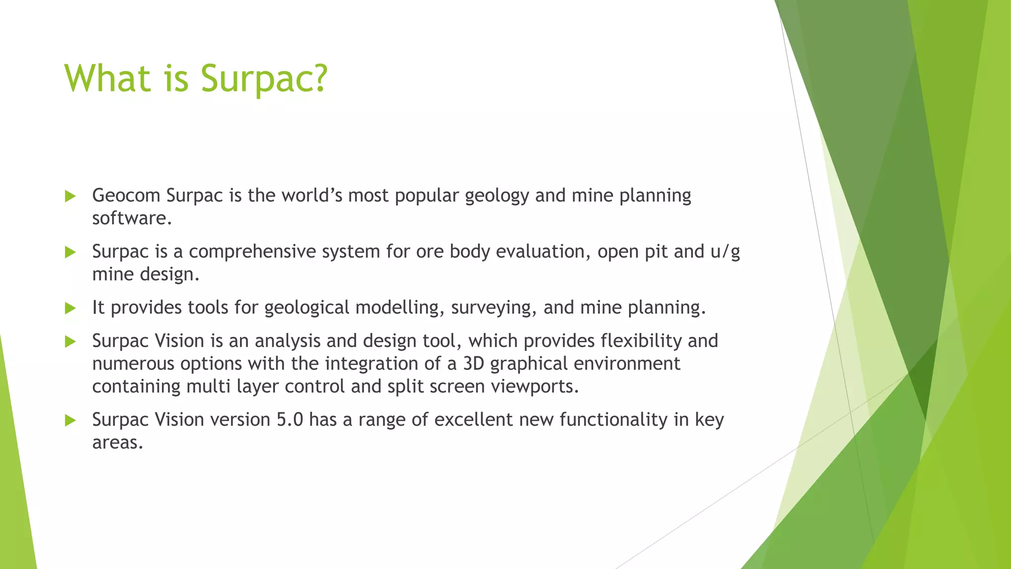 Surpac Software | PPTX