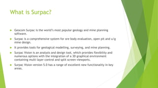 Surpac Software | PPTX