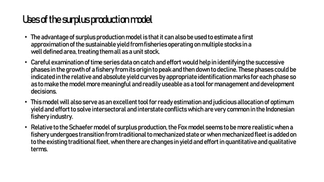 Surplus Production Model.pptx | Agriculture | Industries