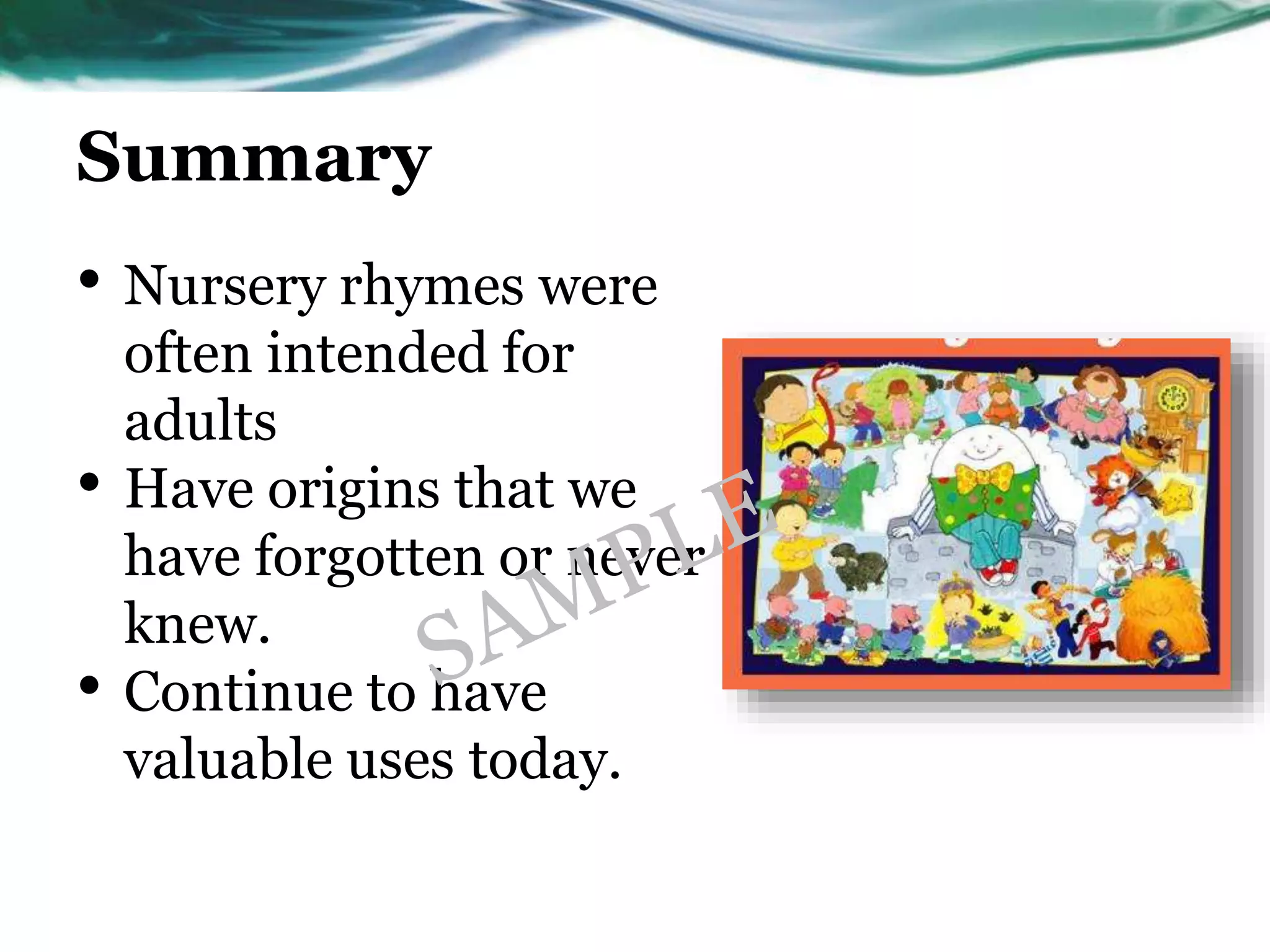 Surprising origins of nursery rhymes ddc 2017 sample | PPTX | Children ...