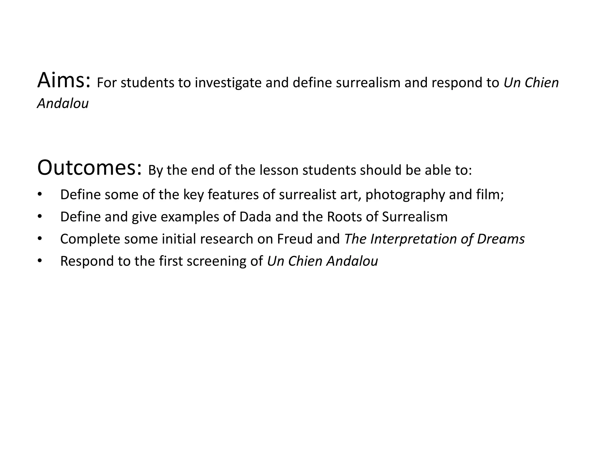 Surrealism lesson one | PPTX