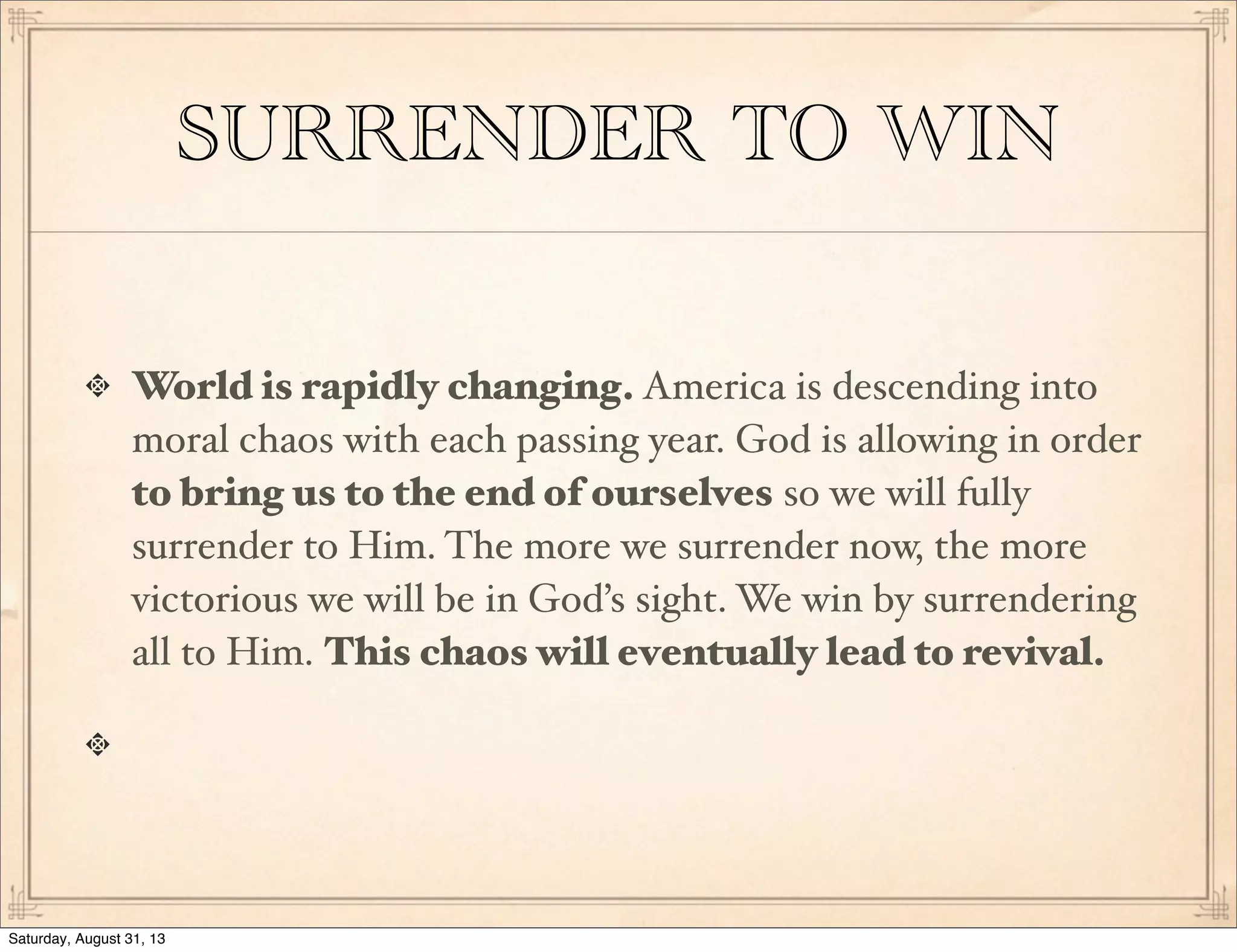 Surrender to Win: Living Like Jesus Leads to Victory Over Life | PDF