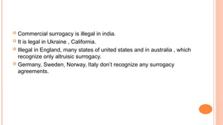 SURROGACY Legal and ethical issues, India | PPTX