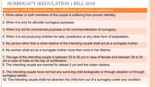 SURROGACY Legal and ethical issues, India | PPTX