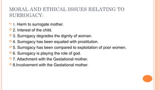 SURROGACY Legal and ethical issues, India | PPTX