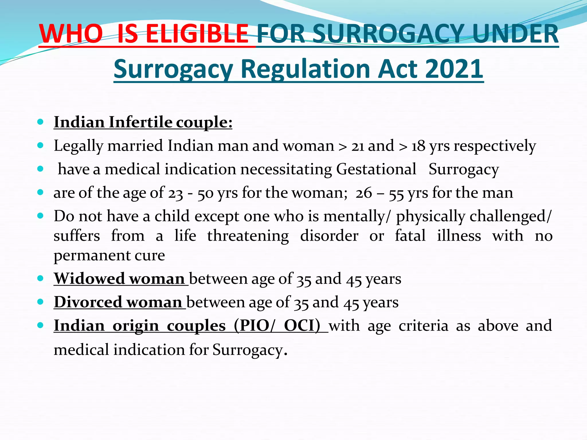 Surrogacy Regulation Act 2021 | PPT