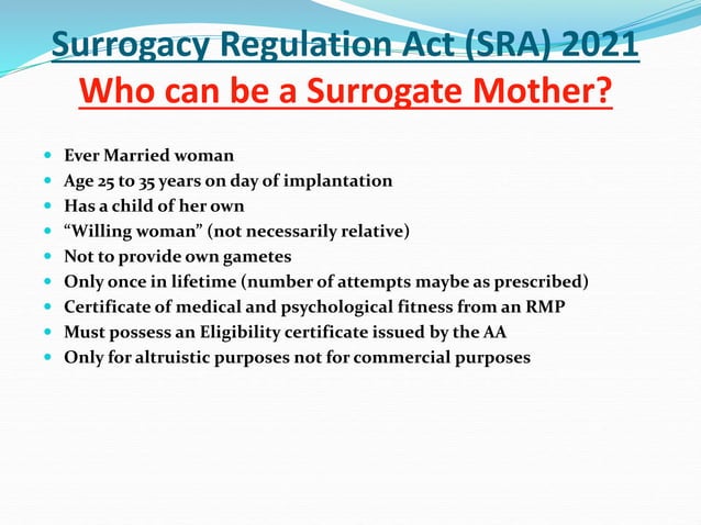 Surrogacy Regulation Act 2021 | PPT | Pregnancy | Reproductive Health