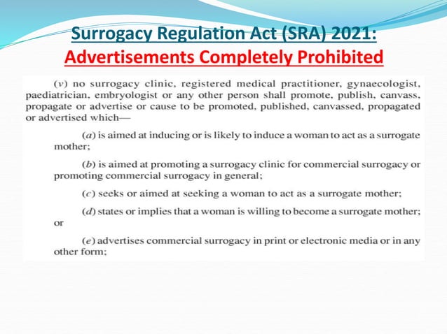 Surrogacy Regulation Act 2021 | PPT | Pregnancy | Reproductive Health