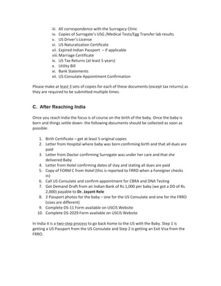 Surrogacy Checklist for US citizens | PDF