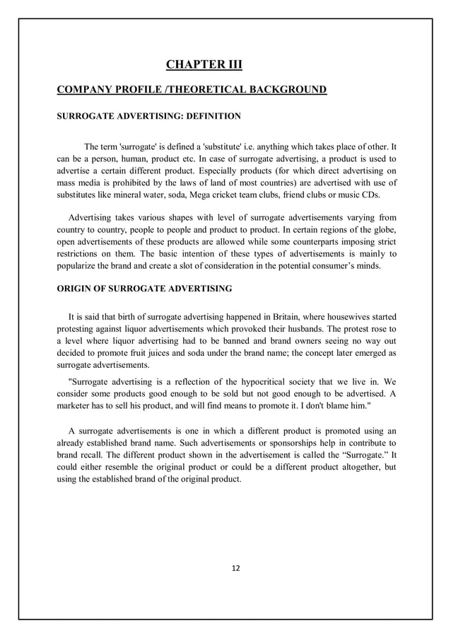 Surrogate advertisement | PDF | Advertising Industry | Industries