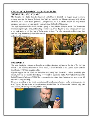 Surrogate advertisement | PDF | Advertising Industry | Industries