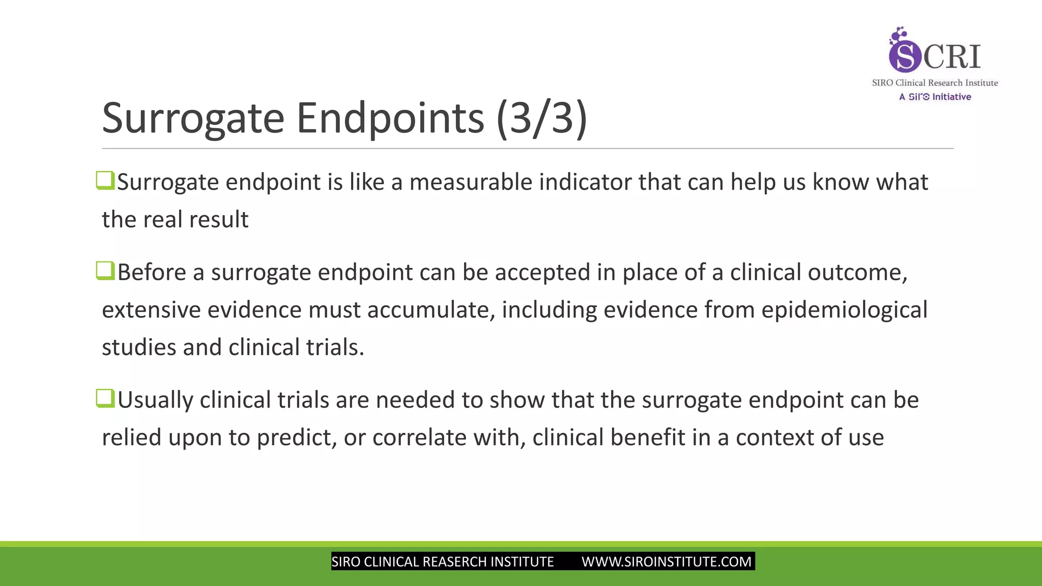 SURROGATE ENDPOINTS in Clinical Research.pptx