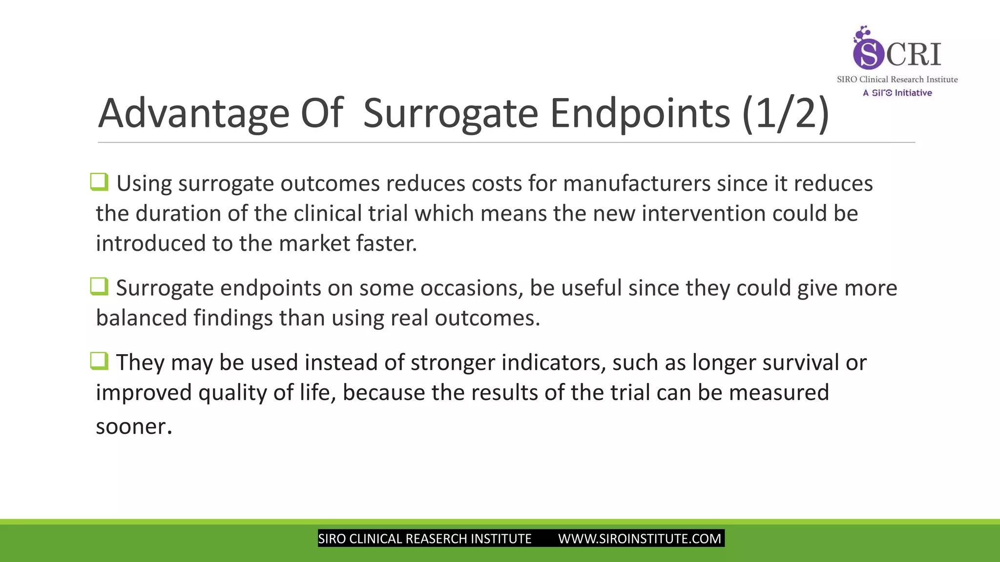 SURROGATE ENDPOINTS in Clinical Research.pptx