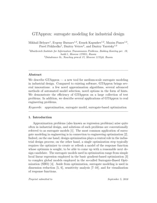 Surrogate modeling for industrial design | PDF | Mechanical and ...