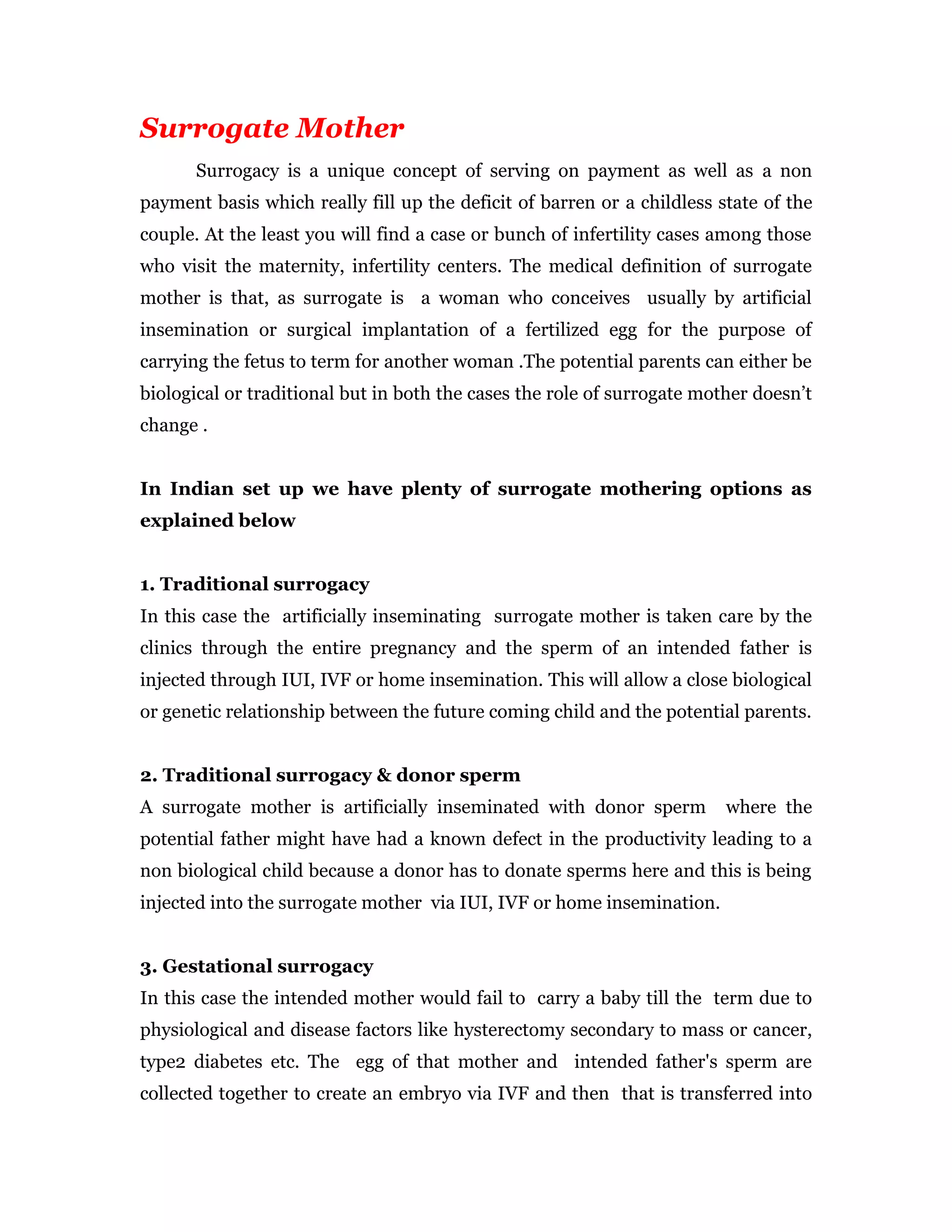 surrogate mother in India | PDF