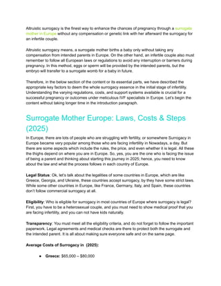 Surrogate Mother Europe – Where Is Surrogacy Legal In Europe | PDF