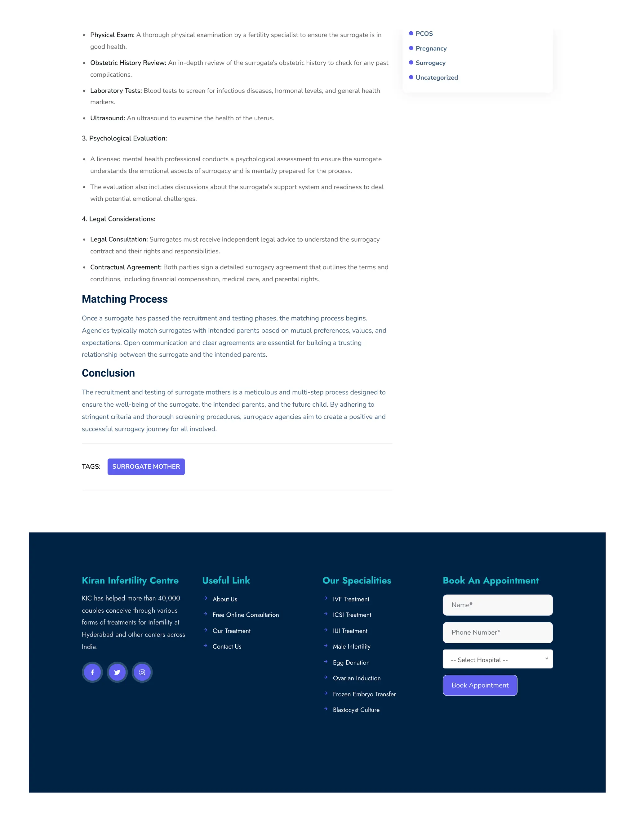 Surrogate Mother Recruitment And Testing Pdf
