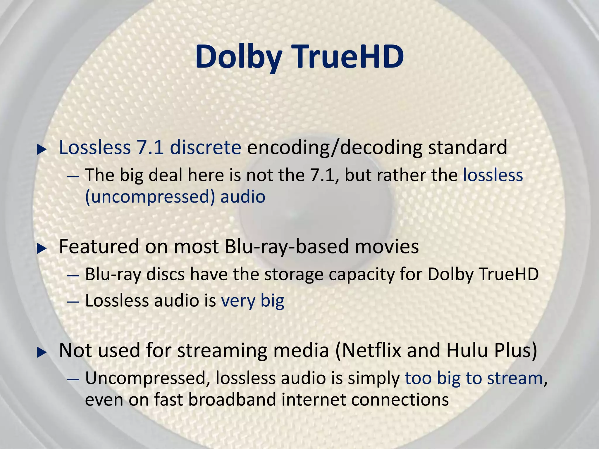 Home Theater: Surround Sound Formats | PDF