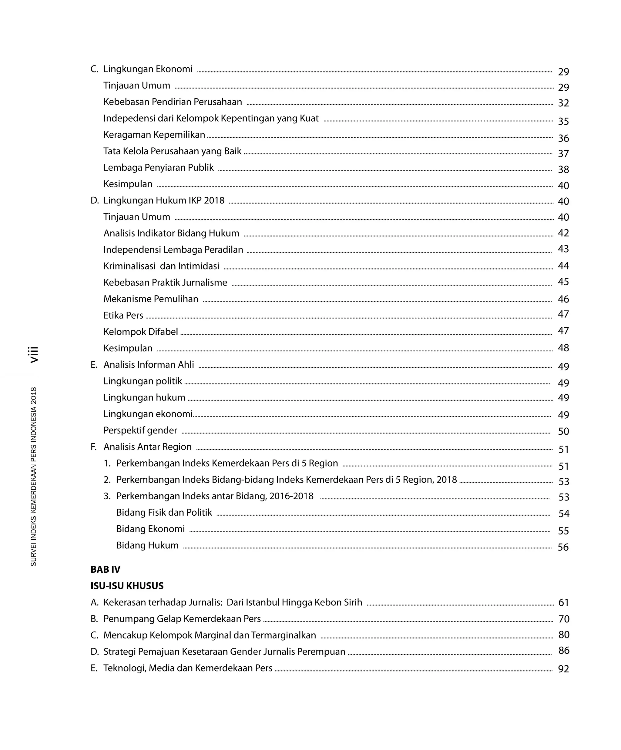Survei indeks kemerdekaan pers indonesia 2018 | PDF