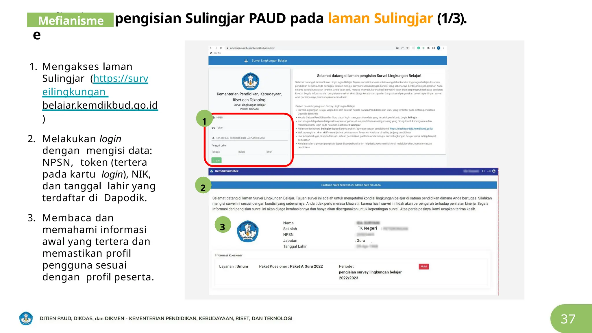 Survei Lingkungan Belajar PAUD sebagai sumber data pelaksanaan PBD.pptx