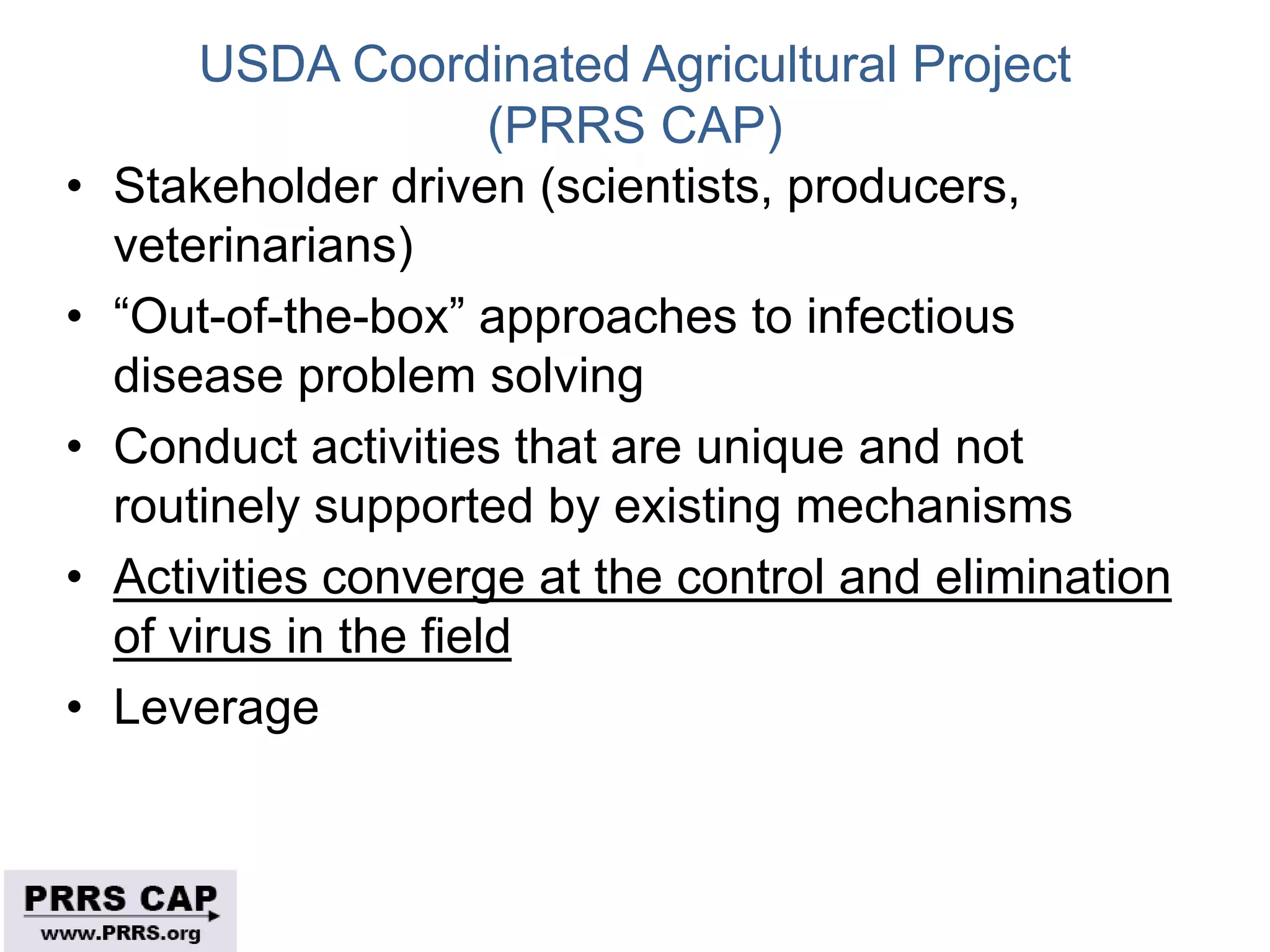 Surveillance and disease control approaches for pigs and their ...
