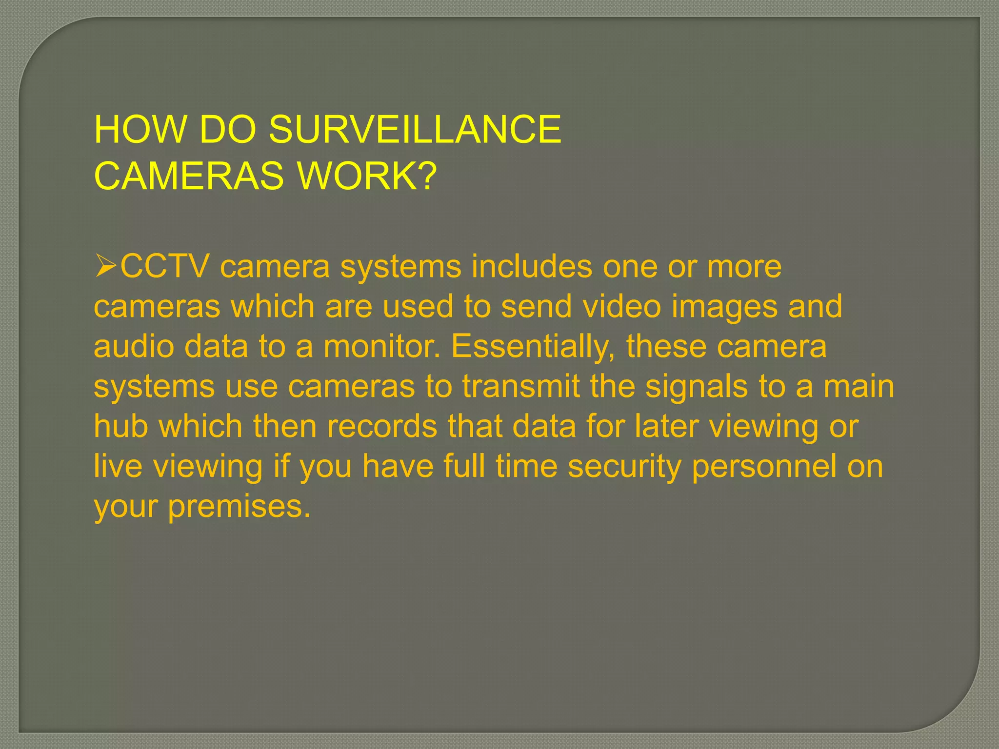 Surveillance camera control system | PPTX