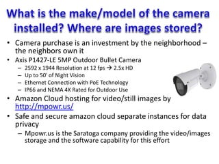 Saratoga Surveillance cameras - how to | PPTX