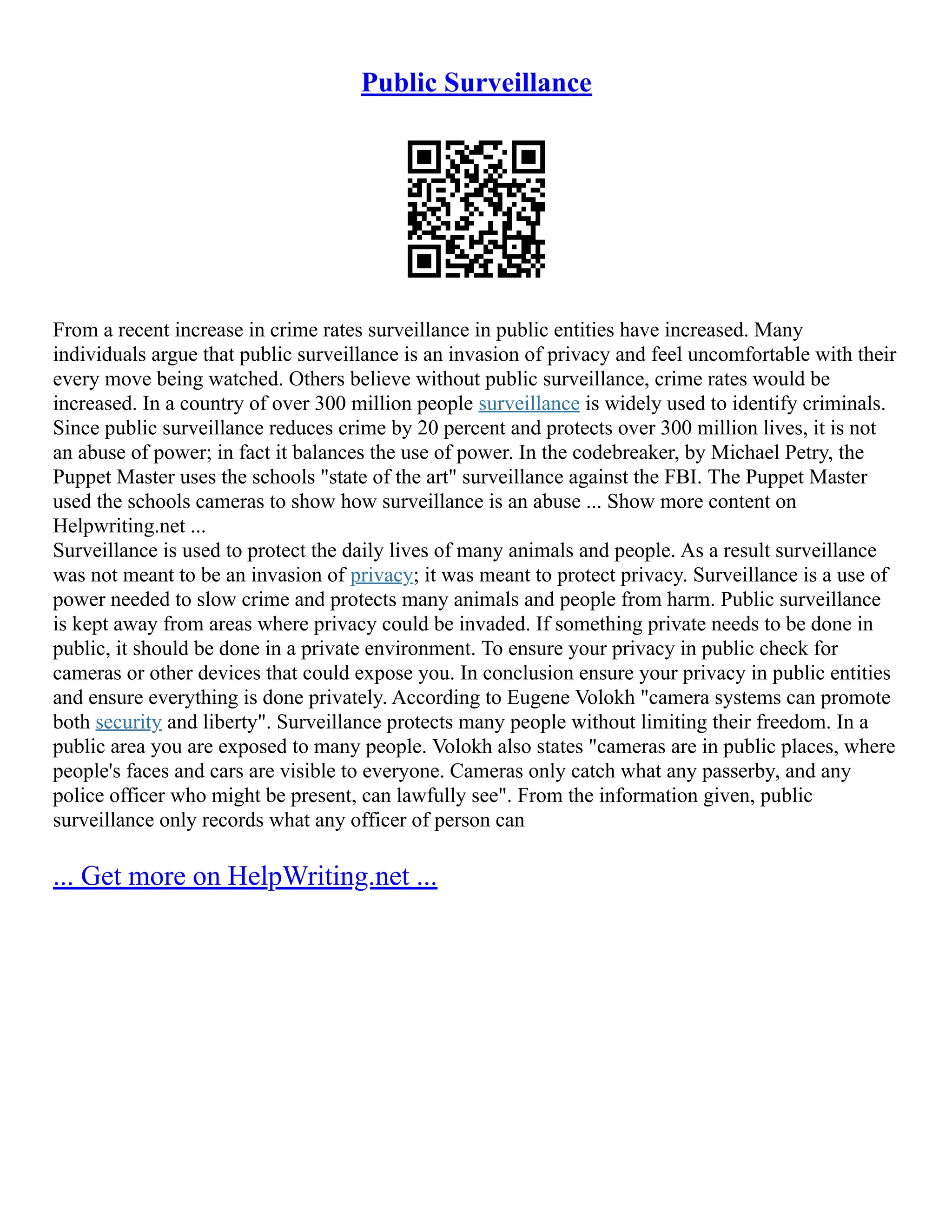 Surveillance In 1984 | PDF