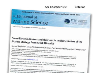 MSFD Surveillance indicators for marine management | PPTX