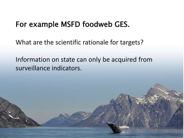 MSFD Surveillance indicators for marine management | PPTX
