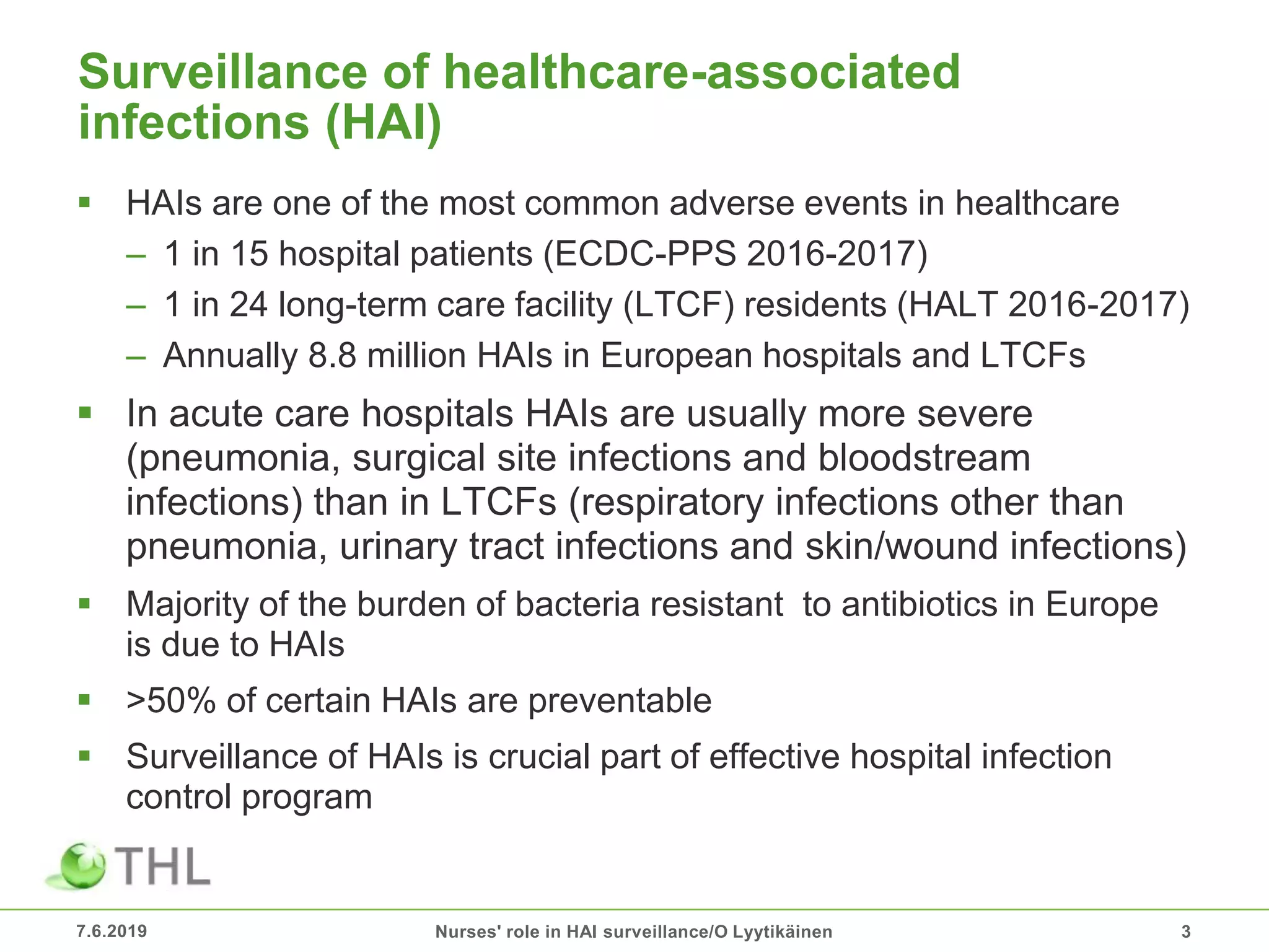 Surveillance of healthcare associated infections | PDF