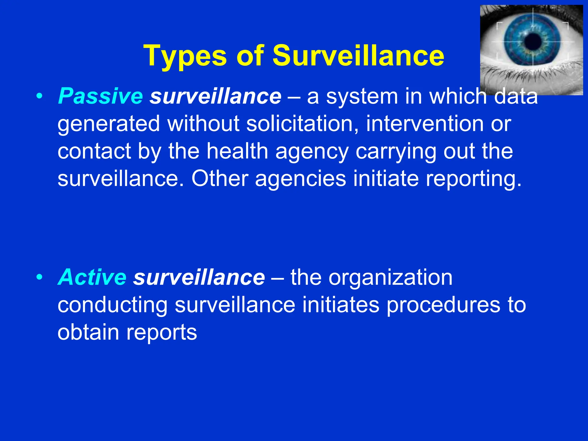 Surveillance system type, steps in planning a system.ppt