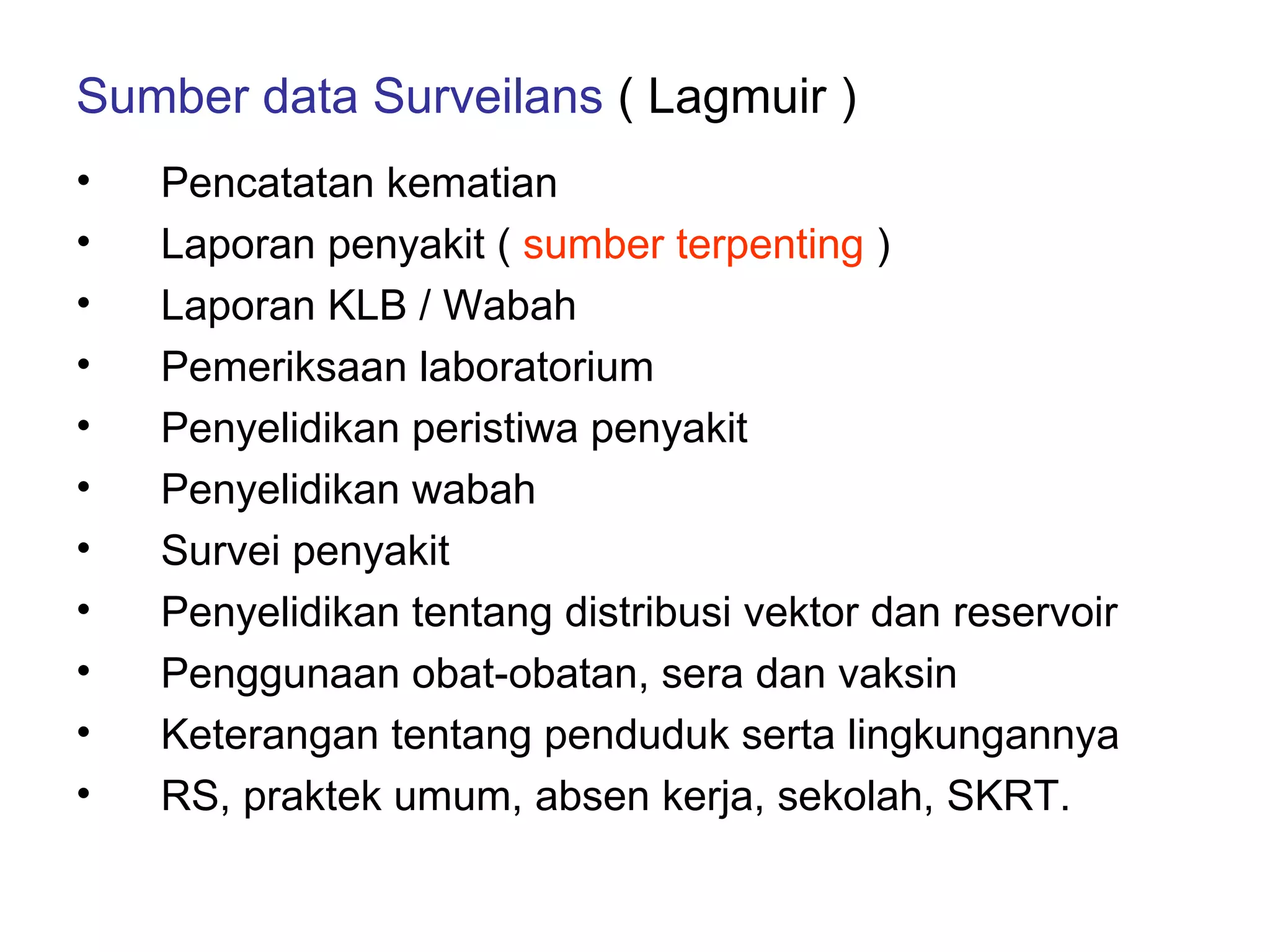 Surveillans epidemiologi | PPT