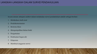 Survei pendahuluan audit internal | PPTX