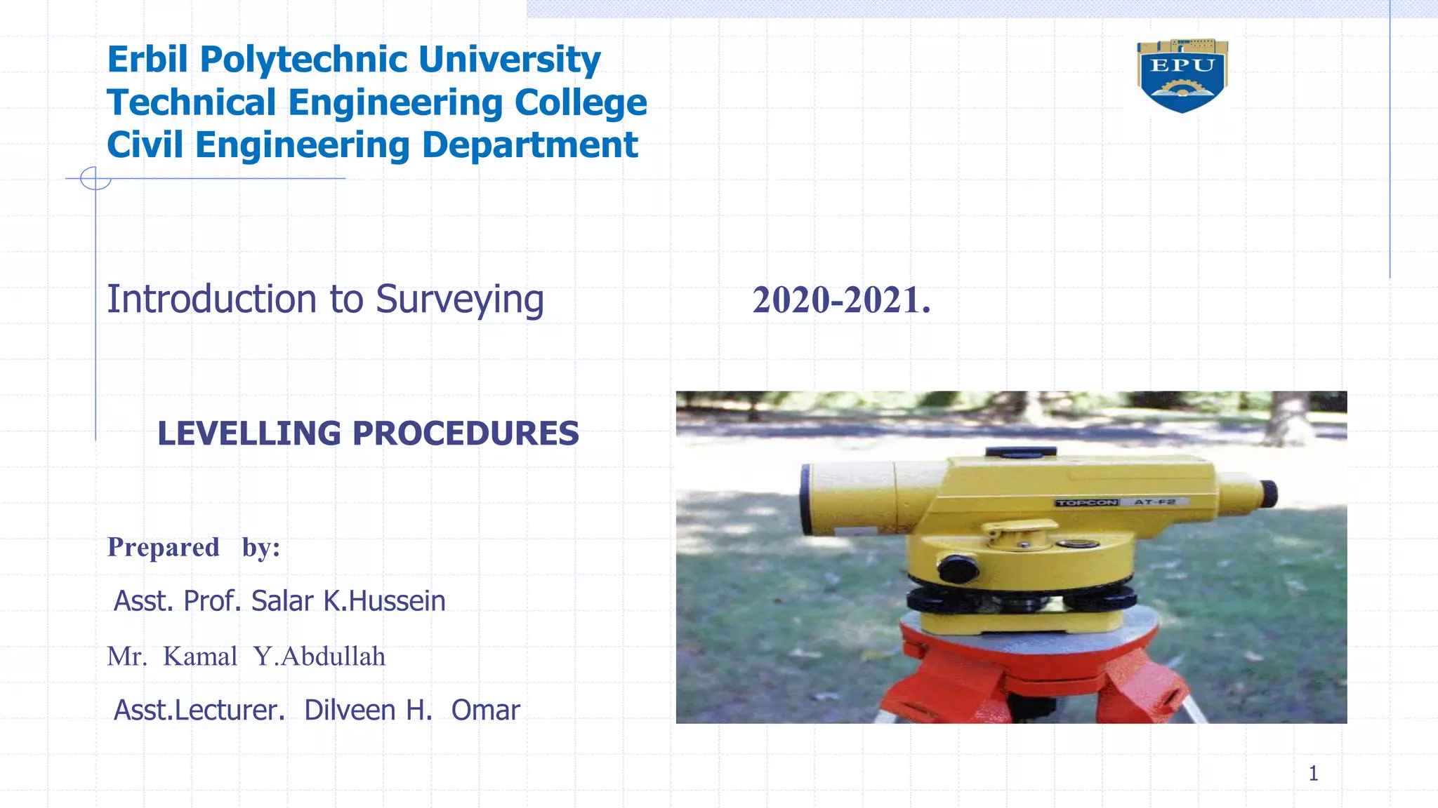Introduction to Surveying LEVELLING PROCEDURES | PDF