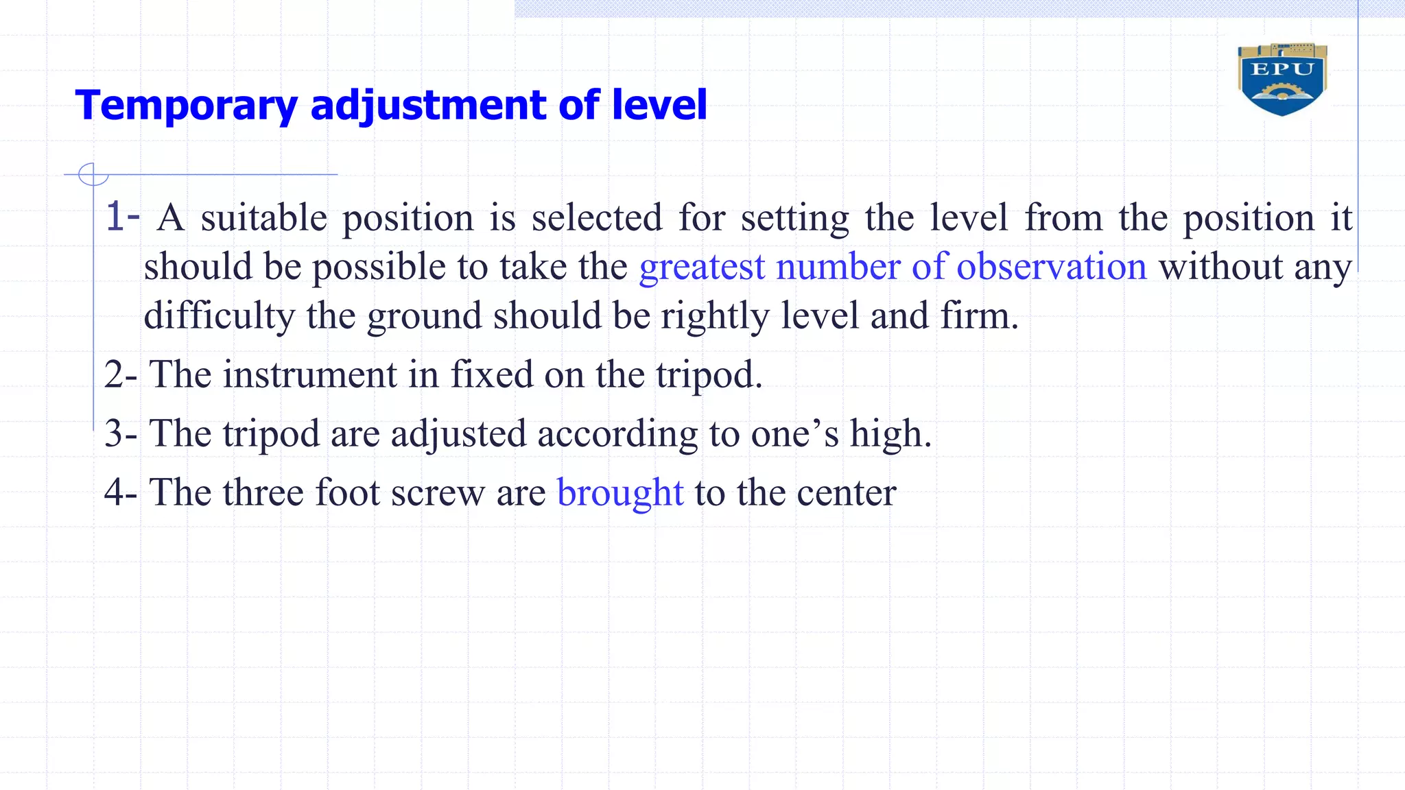 Introduction to Surveying LEVELLING PROCEDURES | PPT Introduction to Surveying LEVELLING PROCEDURES | PPT