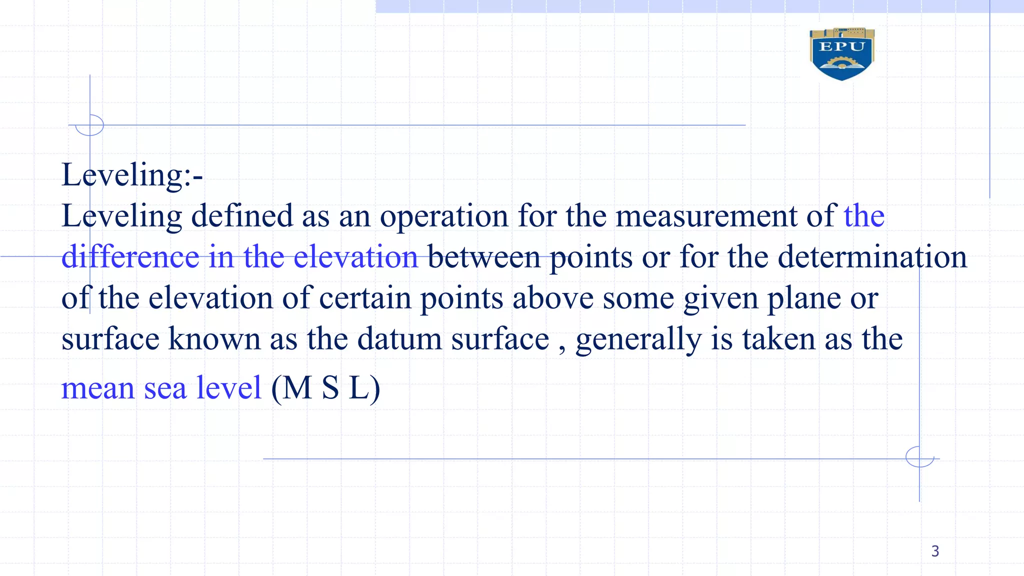 Introduction to Surveying LEVELLING PROCEDURES | PDF