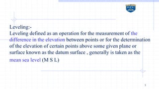 Introduction to Surveying LEVELLING PROCEDURES | PDF