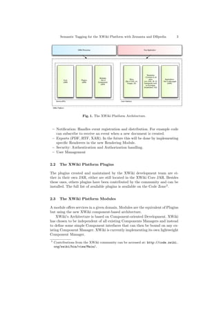 Semantic Tagging for the XWiki Platform with Zemanta and DBpedia | PDF