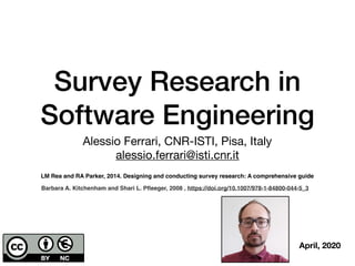 Survey Research In Empirical Software Engineering | PPT