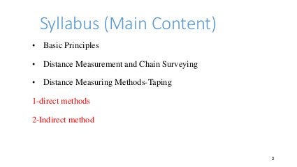 Basic Principles, Distance Measurement and Chain Surveying, Distance ...