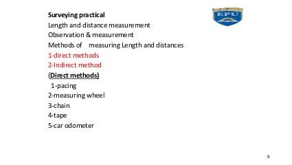Basic Principles, Distance Measurement and Chain Surveying, Distance ...