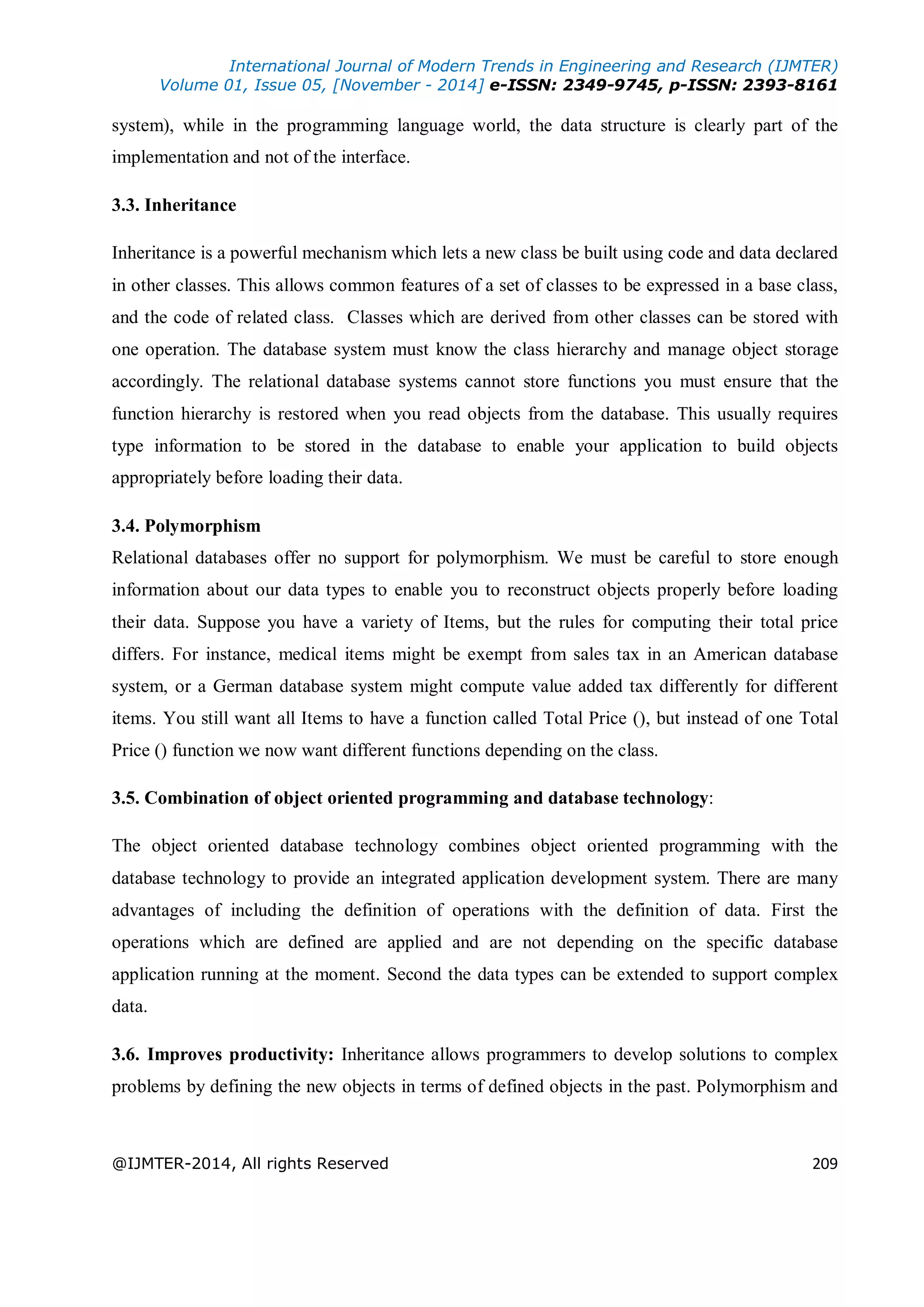 Survey of Object Oriented Database | PDF